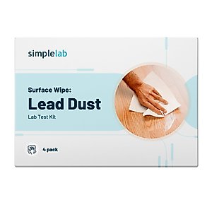 Lead Dust Surface Wipe Test by SimpleLab | 4-Pack | at-Home Sampling Lab Test Kit for Indoor Surfaces | Lead Paint Test kit | Includes Materials for 4X Samples - Must be Shipped Back Together