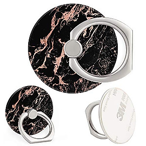 4-Pack Phone Ring Holder 360 Rotation Finger Stand Grip Kickstand for Smartphones and Tablets (Pink Marble)