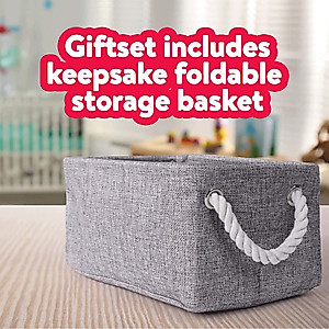 Baby Girl Newborn Essentials, Baby Shower Gifts with Decorated Gift Basket Set for Girls Including Blanket Bodysuit Towels and Washcloths Teddy Bear