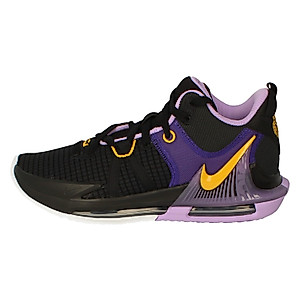 Nike Men's Lebron Witness 7 Basketball Shoe, Black/University Gold-Lilac, 11 M US