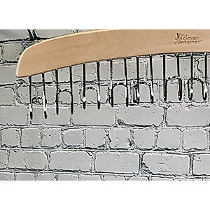 RoomForLife - Solid Wood Hanger with 12 Metal Hooks for Hanging Belts, Necklaces, Swimsuits, Ties, Scarves, Bras, Undergarments and Closet. Size 15.5 inches x 6.25 inches