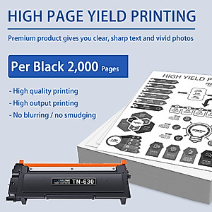 TN630 Toner Cartridge Replacement for Brother TN630 TN-630 to Use with HL-L2320D HL-L2360DW HL-L2340DW HL-L2380DW DCP-L2540DW MFC-L2740DW Printer (Black,1 Pack)