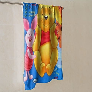 Fashion Towels, Quick-Drying Super Absorbent Soft Microfiber Dis Ney Cartoon Series Hand Towel 32×16 (40cm×80cm) inch (Cartoon W Pooh 8)