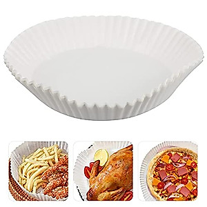 Hemoton 30pcs Fryer Paper Nonstick Baking Pan Baking Paper Liner Broiler Pan for Oven Round Bowl Air Fryers Heat- Paper Liner Disposable Paper White