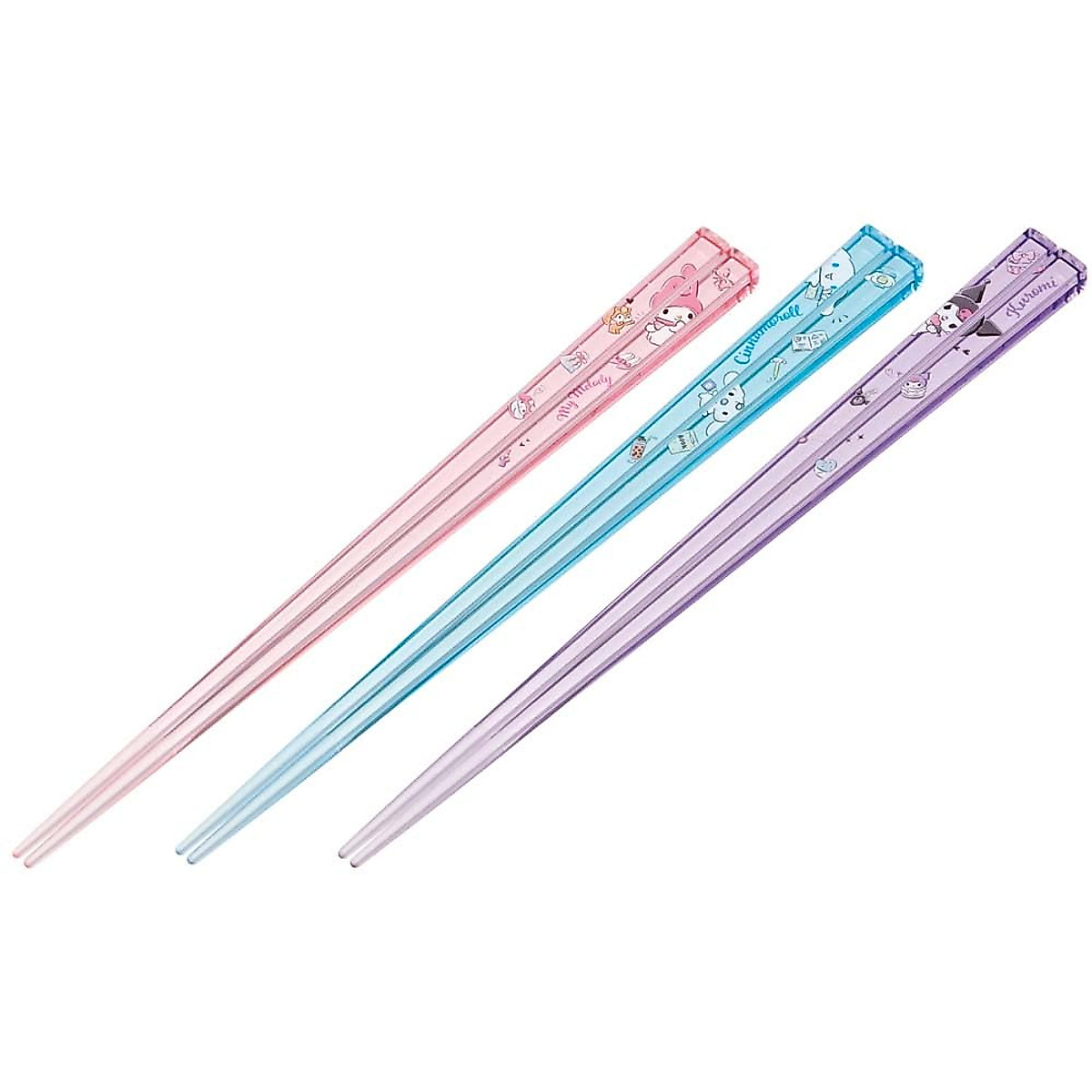 Skater AAC45T-A Dishwasher Safe Acrylic Chopsticks 8.3 inches (21 cm), Set of 3 Pairs for Adults