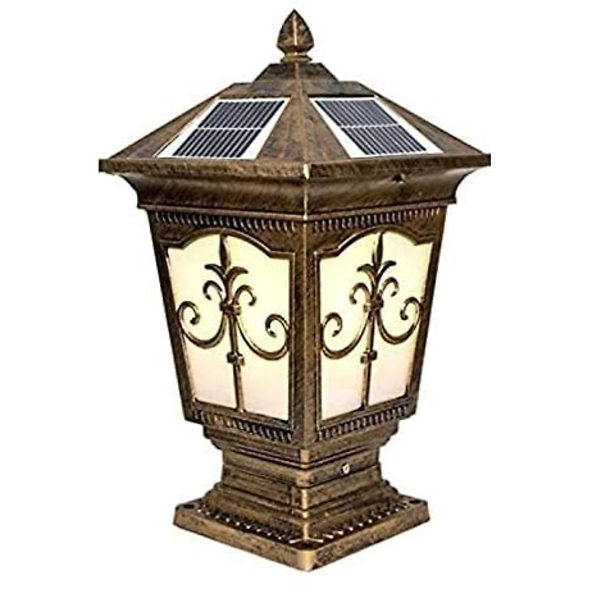 Tbrand Classical Outdoor Solar Column Light, Large Column Light to Show The Noble Identity, Automatic Lighting,Waterproof Design, Suitable for Patio, Garden, Villa, Wall Courtyard.