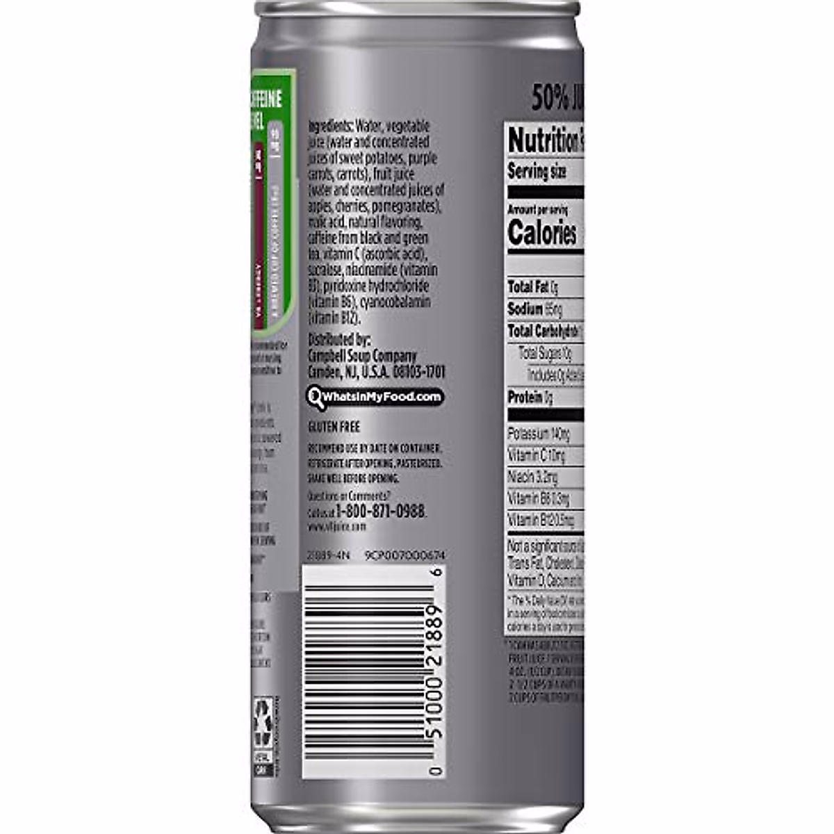 V8 +Energy, Healthy Energy Drink, Natural Energy from Tea, Black Cherry, 8 Ounce Can (Pack of 24)