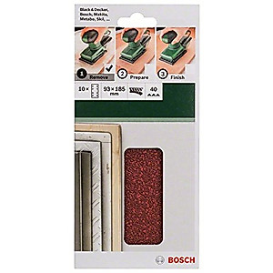 Bosch 2609256A80 Sanding Sheet Set for Orbital Sanders (10-Piece)