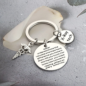 BAUNA X-Ray Tech Keychain Radiology Technologist Gift X-Ray Graduate Gifts