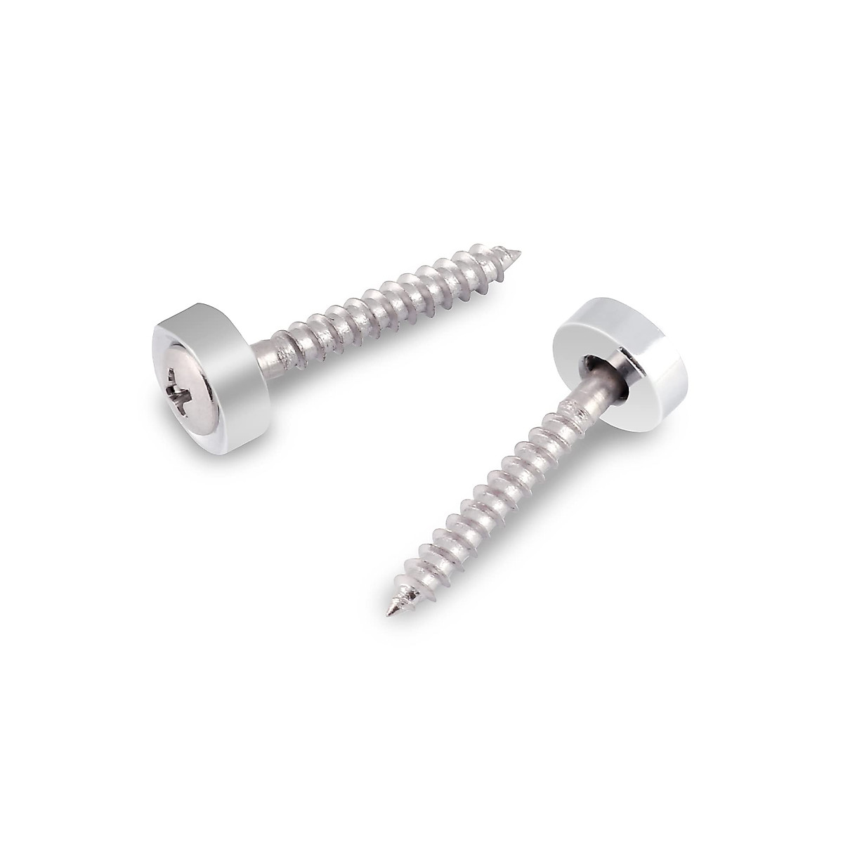 Metallor Guitar Neck Joint Bushings and Bolts Mounting Ferrules Metal with Mounting Screws for Electric Guitar or Bass Guitar 4Pcs Chrome