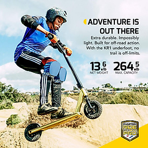 Swagtron KR1 All-Terrain Dirt Kick Scooter | ASTM-Certified & 8-INCH KNOBBY Tires