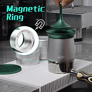 IKAPE 58mm Espresso Powder Receiver Cup, Coffee Powder Receiver Container, Suitable for 58mm Portafilters (Silver)