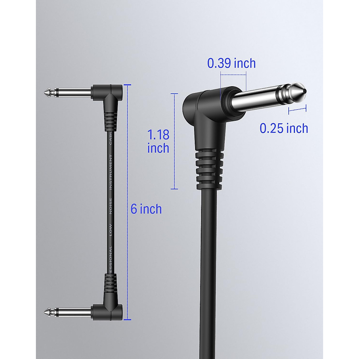Donner 6 Inch Guitar Patch Cable Guitar Effect Pedal Cables Black 6 Pack