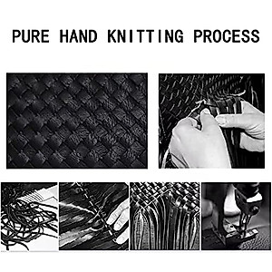 Handmade Woven Hobo Women Top-handle Shoulder Bags Large Capacity Shopping Dumplings Bag Casual Underarm Handbags Purses (Black)