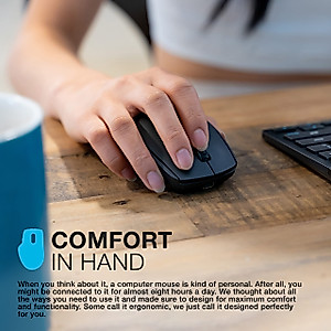 JLab GO Charge Wireless Mouse, Connect Via Bluetooth or USB Wireless Dongle, Multi-Device Toggle, Portable, Ultra-Compact and Lightweight for Work on The Go, Adjustable Tracking, (1 Pack)