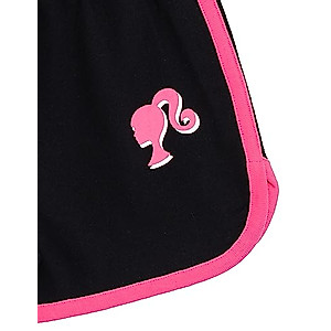 Barbie Big Girls T-Shirt and Dolphin Active Shorts Outfit Set Pink/Black 10-12