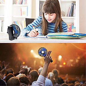 2-PACK Portable Handheld Fan,USB Rechargeable Fan with 2200mAh Battery Operated, Mini Hand Held Fans 3 Speeds Adjustable, 180° Rotation Foldable Personal Desk Fan for Home Office Desktop and Travel