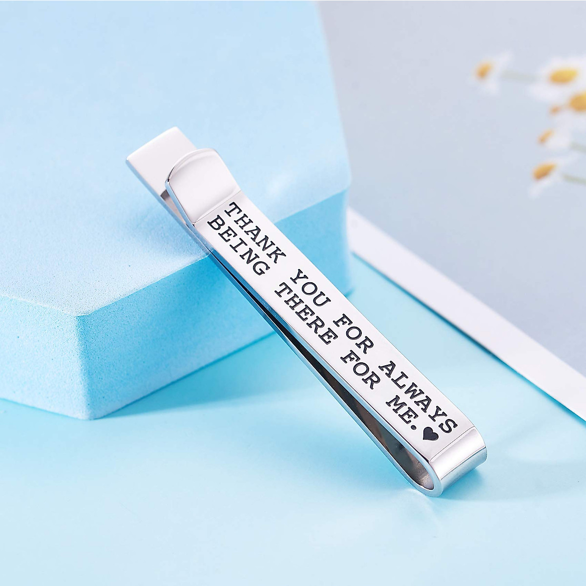 Wedding Gifts Brother Gifts Brother Of The Bride Man of Honor Groomsman Tie Clip Stainless Steel Polished Finish 2 Inches By 3/8 Inch (Brother of the Bride - Thank You)