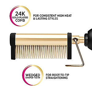 Gold N Hot Professional 24K Gold Pressing & Styling Comb | Great for Lifting and Straightening