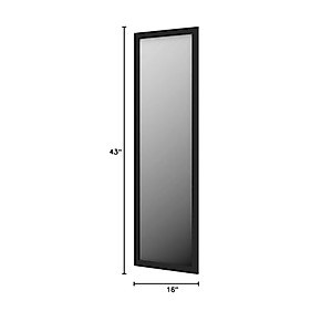 NeuType Full Length Mirror Full Length Body Mirror Standing Mirror 43"x16" Floor & Full Length Mirrors Black Mirror Hanging Mirror Long Mirror (No Stand)