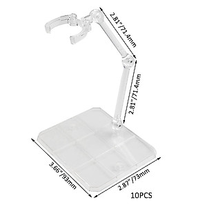 XINMEIWEN 10Pcs Action Figure Stand Kits Flexible Action Base Holder for Gundam Action Figures DIY Model Kits (White)