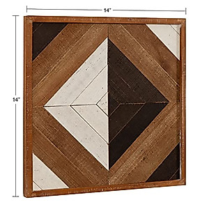 Kate and Laurel Ballez Wood Plaque Art Set, 3 Piece, Multi/Brown, 3