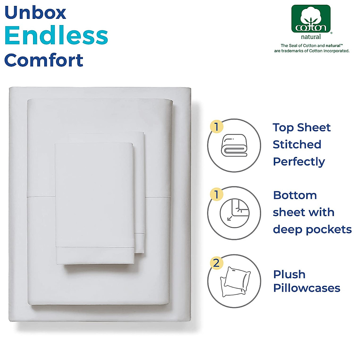 Pure Cotton Full Size Cotton Bed Sheets Set (Full Size,1000 Thread Count) Silver Bedding Pillow Cases (4 Pc) Cotton Sheets Full Size Bed- Sateen Sheets - 16 in Deep Pocket Full Sheets