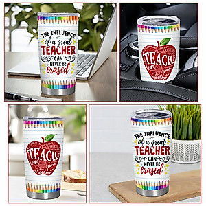 TEEZWONDER Teacher Appreciation Gifts for Women - 20 Oz Stainless Steel Insulated Coffee Tumbler With Lid - Teachers Day Graduation Appreciation Week Birthday Thank You Gifts for Teachers Women