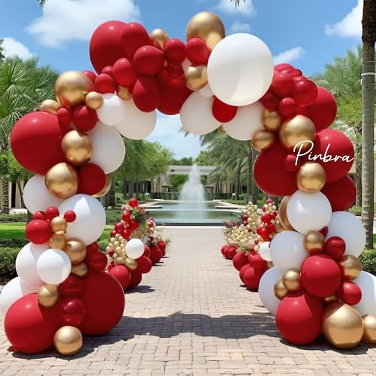 Red Balloon Garland Kit - Double Stuffed Burgundy Balloons Different Sizes 18/12/5 Inch Wine Red Balloons Maroon Balloon Arch For Birthday Wedding Anniversary Valentine Day Christmas Party Decoration