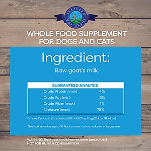Shepherd Boy Farms Freeze Dried Raw Goats Milk with Probiotics for Dogs & Cats (Classic), High Protein, Digestible Goat Milk Powder for Sensitive Stomachs, Raw Nutrition, Food Toppers - Makes 16 FL OZ