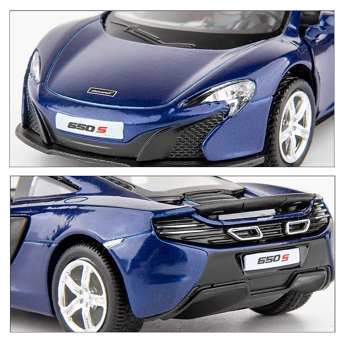 TGRCM-CZ 1/36 Scale McLaren 650S Casting Car Model, Zinc Alloy Toy Car for Kids, Pull Back Vehicles Toy Car for Toddlers Kids Boys Girls Gift (Blue)