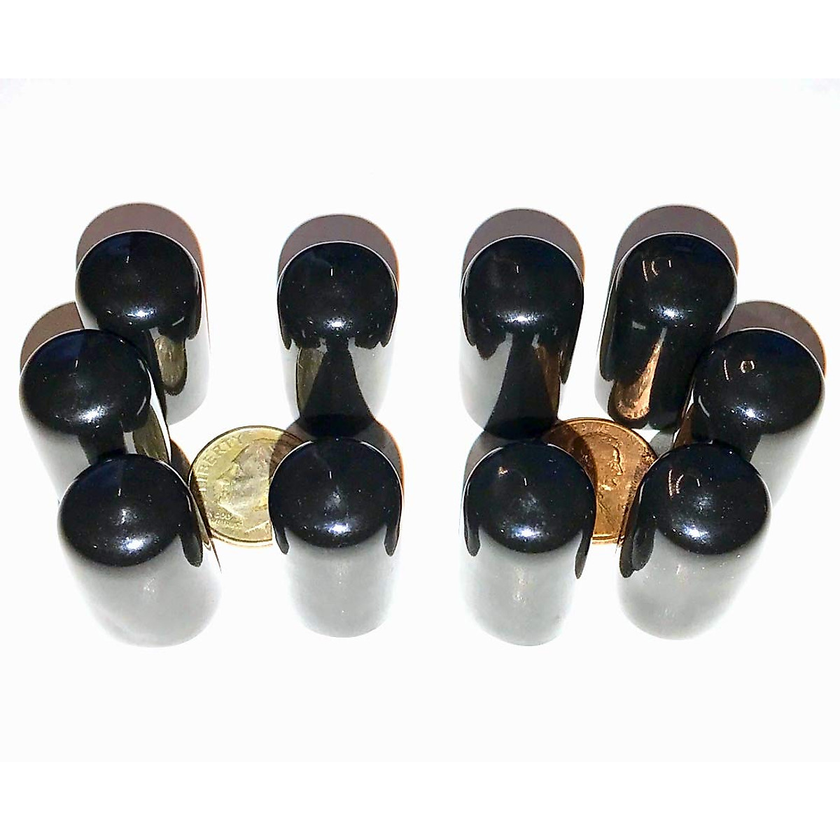 USA Make (75 Piece)– Assorted 1/8" to 1" Black Vinyl Round End Cap Cover for Pipe Plastic Tube Hub Caps Tubing Bolt Screw Rubber Thread Protector Safety Cover