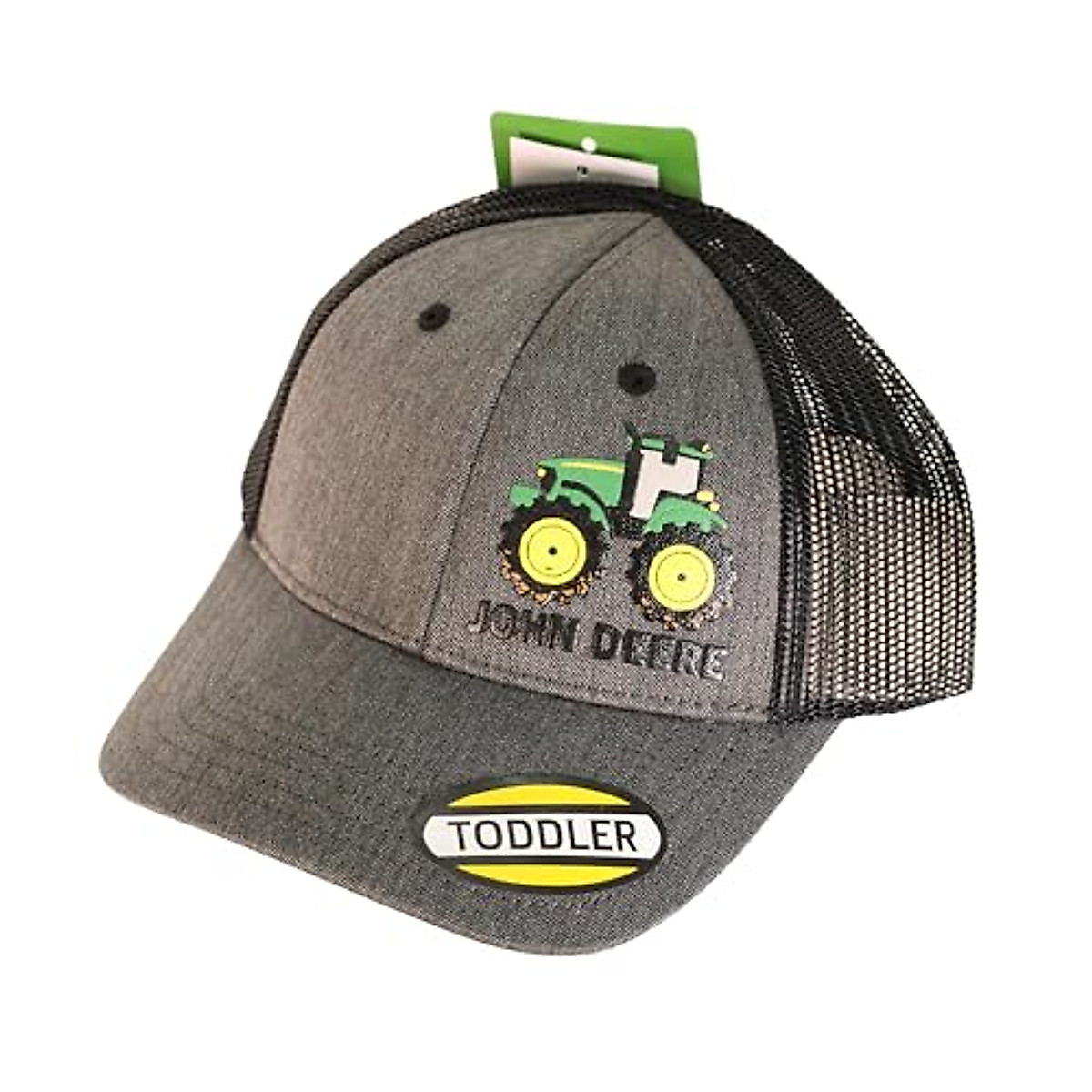 John Deere 3D Rubber Tractor Print Toddler Baseball Hat Cap-Charcoal-One Size