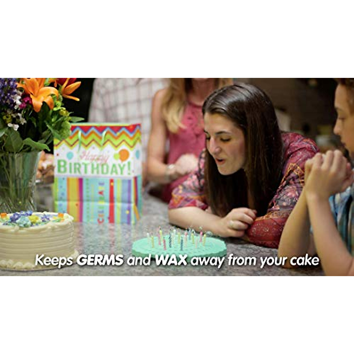 Birthday Candle Board, Birthday Candle Holder, Celebration Board - A Clean and Germ-Free Way to Celebrate with Birthday Candles, Red Orange