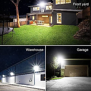 Onforu 2 Pack 50W LED Flood Light Outdoor, 4500lm LED Work Light, IP66 Waterproof Outdoor Floodlights with Plug, 6500K Daylight White Super Bright Security Light for Yard, Garden, Garage, Lawn