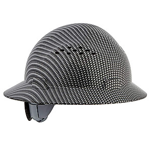 Jackson Safety Blockhead Fiberglass Full Brim Hard Hat - 4-Point Ratchet Suspension w/Jackson 370 Speed Dial Headgear - Carbon Fiber Pattern, Large