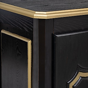 yoptote 2 Doors, Sideboard w/Enough Save Spaces,Pure Hand Drawn,Solid Wood Legs,Study and Entryway,Black Storage Cabinet