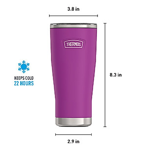 THERMOS ICON SERIES Stainless Steel Cold Tumbler with Slide Lock, 24 Ounce, Plum
