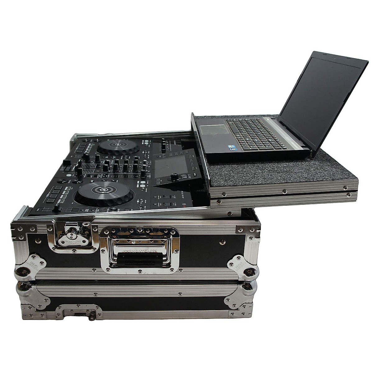 Harmony Audio HCXDJRRLT Flight Angle Glide Laptop Stand DJ 1U Rack Case Compatible with Pioneer XDJ-RR