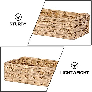 Woven Storage Basket Desktop Sundries Organizer Books Box Container Home Decorative Wicker Baskets/205