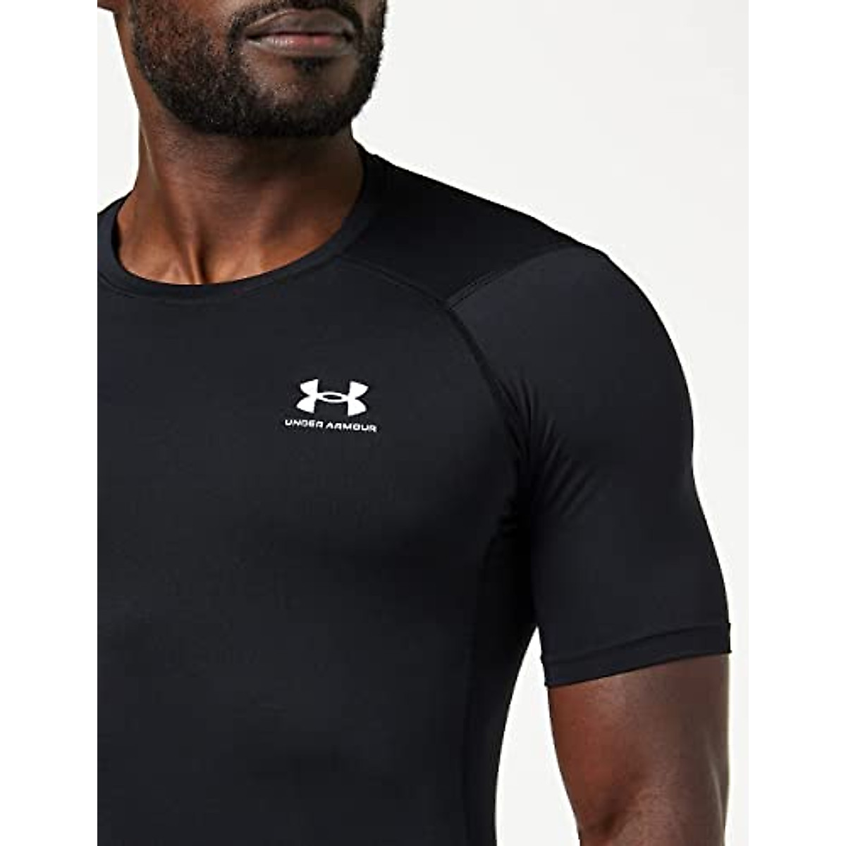 Under Armour Men's Armour HeatGear Compression Short-Sleeve T-Shirt , Black (001)/White, Medium