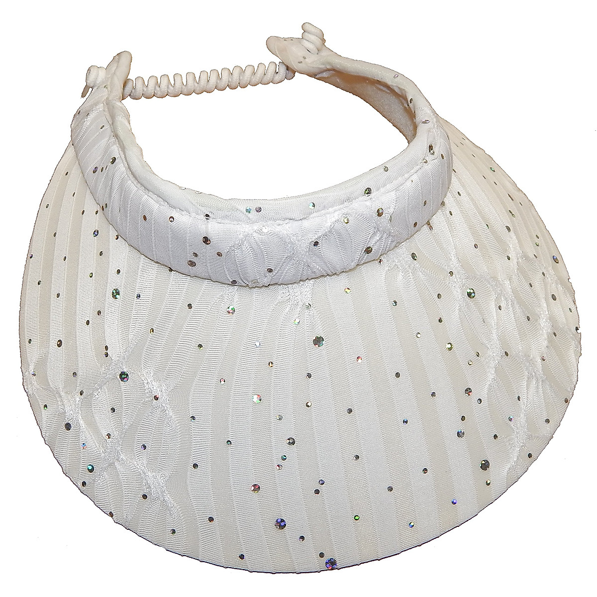 Cushees Sparkle Coil Back Sun Visor (621) (White)