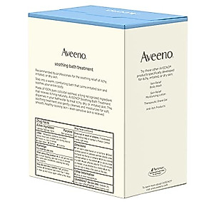 Aveeno Soothing Bath Treatment with 100% Natural Colloidal Oatmeal for Treatment & Relief of Dry, Itchy, Irritated Skin Due to Poison Ivy, Eczema, Sunburn, Rash, Insect Bites & Hives, 8 ct.