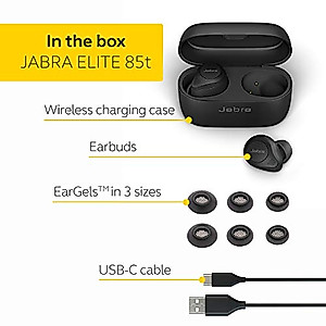 Jabra Elite 85t True Wireless Advanced Active Noise Cancelling Earbuds - Black