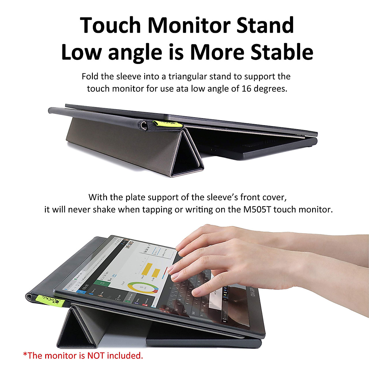 Gechic M505T / M505I Folding Sleeve(15A3) Stand, Smart Cover, Carrying case for Portable Monitor, Laptop, Anti-Scratch Screen Protection