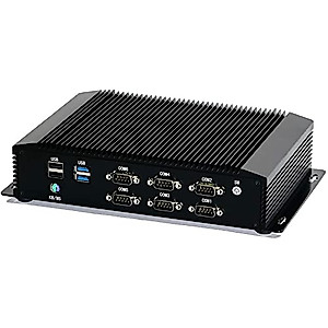 PARTAKER Fanless Industrial PC,Mini Desktop Computer with Intel Core i5 7200U Dual Core CPU, 16GB Ram 512GB SSD,6xCOM, 4xUSB 3.0, 4xUSB 2.0, 2xLAN, GPIO, HD Port, VGA, Wi-Fi, PS/2,Windows 10 Pro