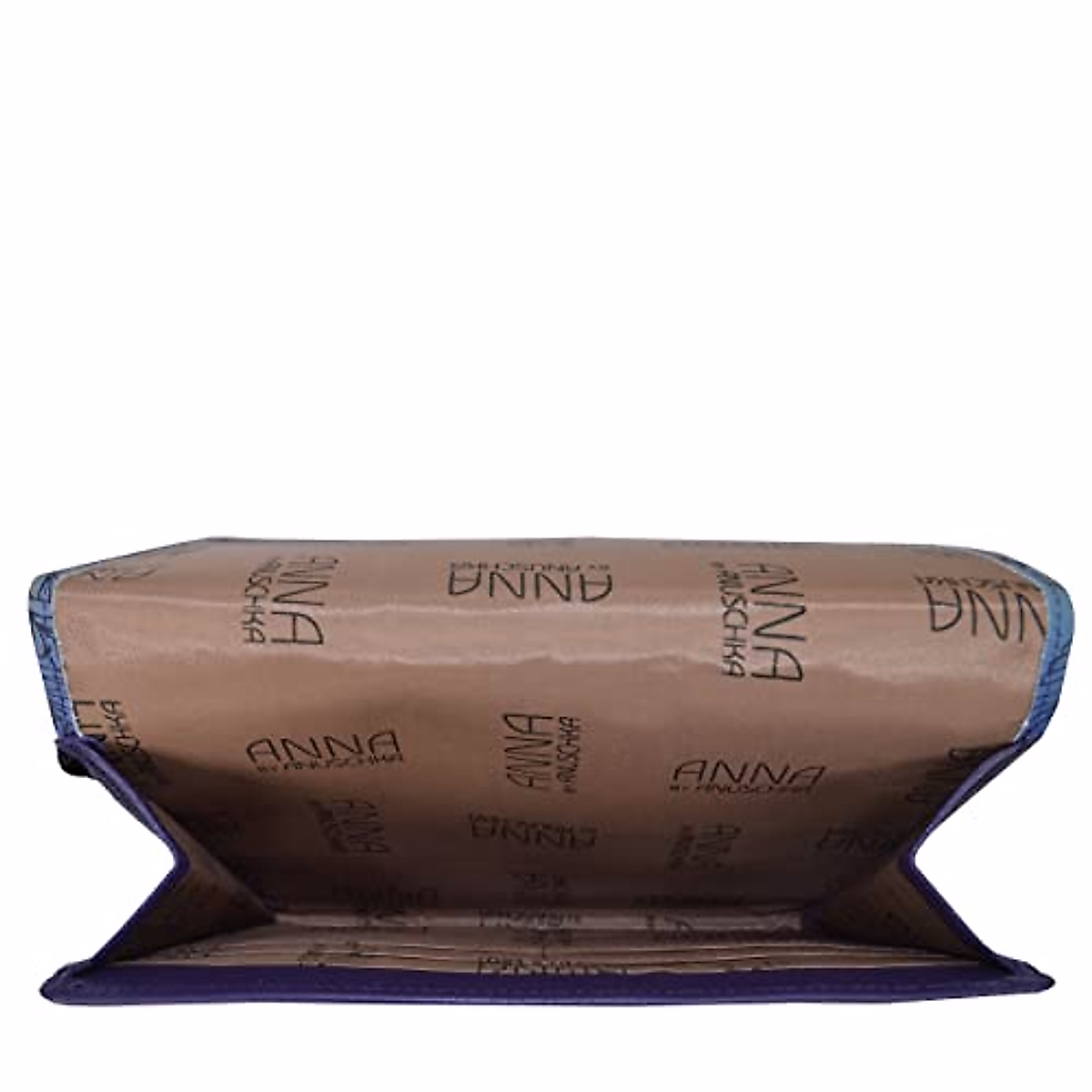 Anna by Anuschka Women's Hand-Painted Genuine Leather 4-In-1 Organizer Crossbody/Belt Bag/Clutch/Writlest - Elephant Family