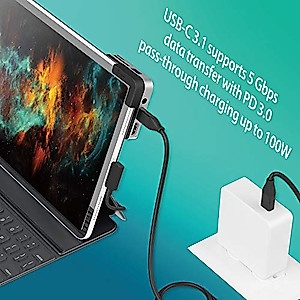 j5create iPad Pro USB C Hub- 6-in-1 Travel Dock for iPad Pro 12.9”/11”, with 4K@60Hz HDMI, USB C PD Charging 100W & Data, USB A 3.1, SD and microSD Card Reader, 3.5mm Headphone Jack (JCD612)