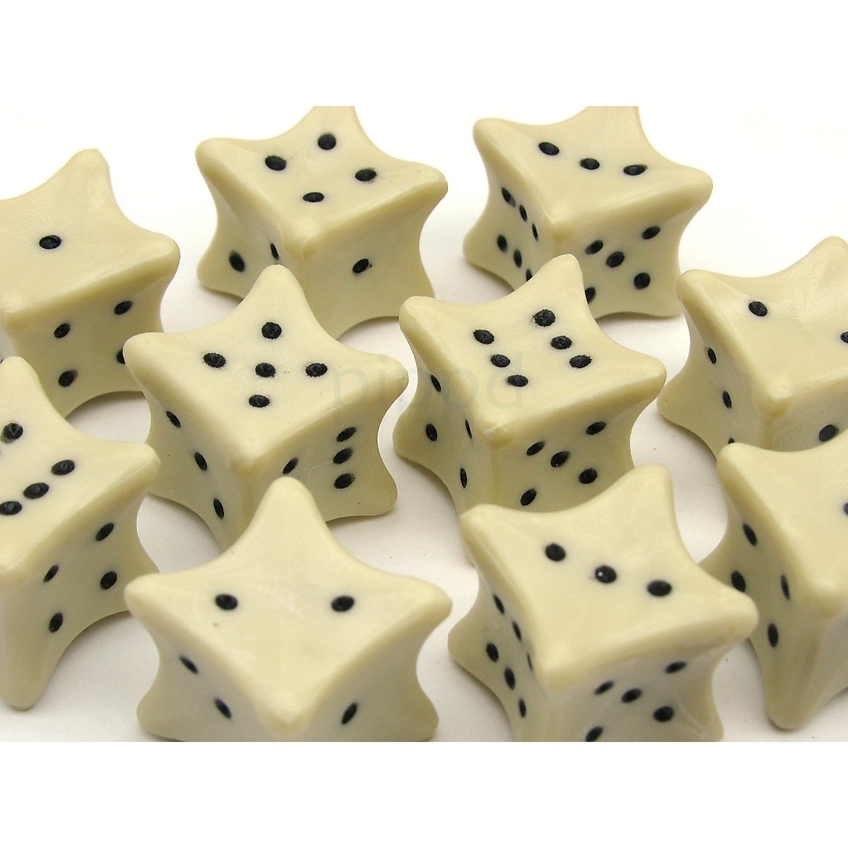 Pack of 10 D6 6-Sided 18mm Bone Dice - Roll Dem Bones RPG D&D Dice