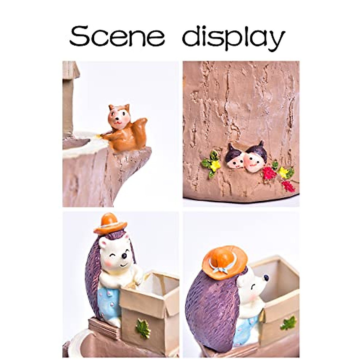 Cute Hedgehog Flowerpot with Drainer Garden Flowerpot Resin Succulent Potted Bonsai Plant Stand Home Desk Mini Ornaments Balcony Gardening Flowerpot Does Not Contain Plants